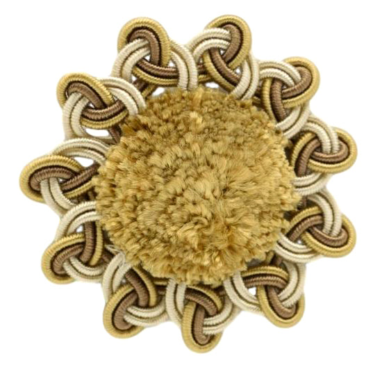 2 1/2" x 2 1/2" (6cm x 6cm) Sew-On Chenille Rosette # AXROS, Almond ...