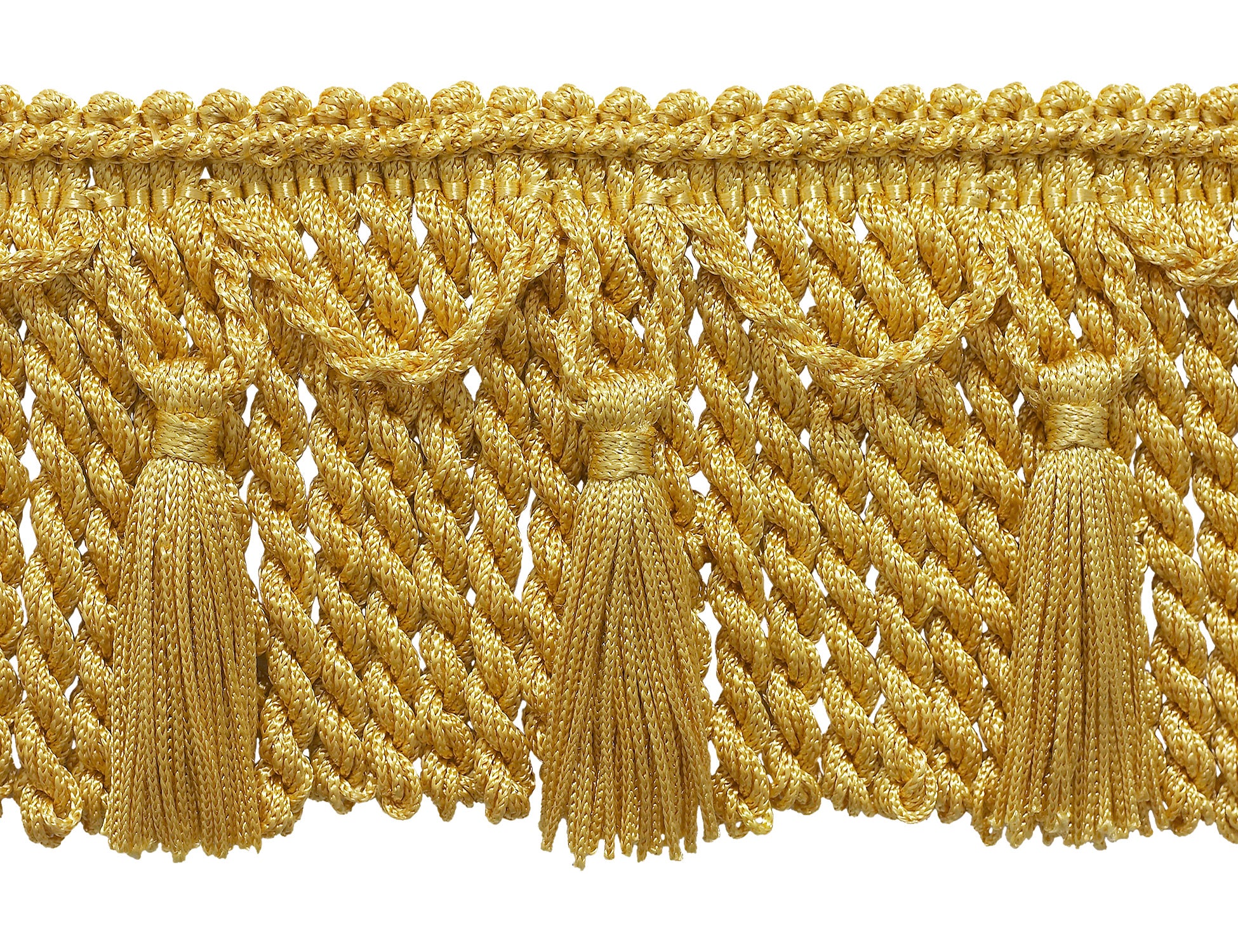 4" (10cm) Chainette Bullion Fringe Trim # CBF4, Light Gold #B7 (Light ...